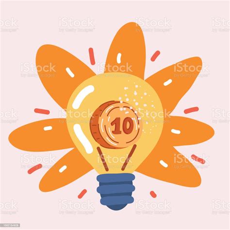 사업 아이디어 창의적인 발명 및 혁신 벡터 일러스트레이션에 대한 투자 만화 작은 사람들이 밝은 노란색 전구를 들고 달러 동전을