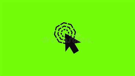 Arrow Cursor Click Animated Icon Mouse Click Symbol With Spark On Green Screen Flat