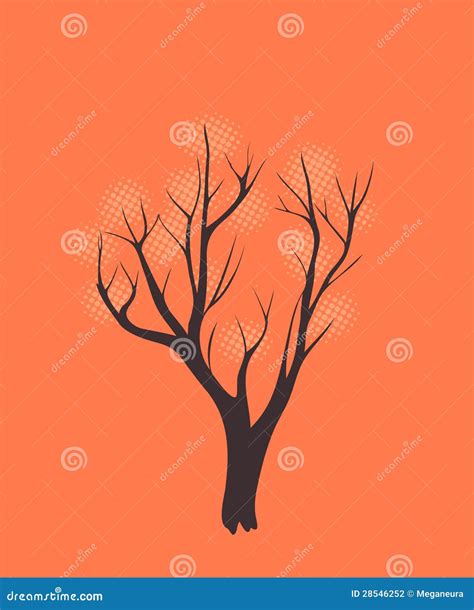 Stylized Single Tree Vector Illustration 28546284