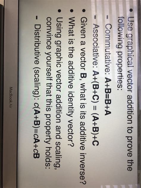 Solved Use Graphical Vector Addition To Prove The Following