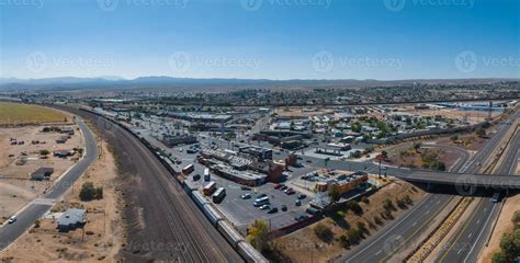 Aerial View Of Modern Desert City In Usa With Highways Commercial