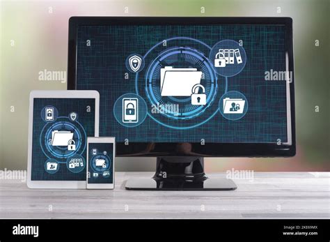 Confidential Data Concept Shown On Different Information Technology