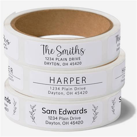 Amazon Com Return Address Labels Roll Personalized Address Label Stickers Custom White