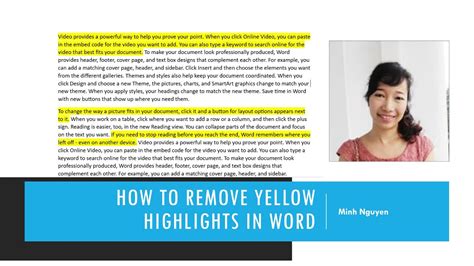 How To Remove Yellow Highlight Color In Word YouTube