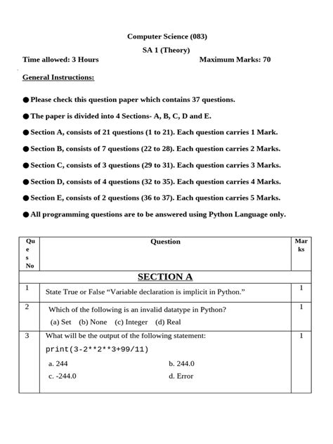 Comm Sa 1 Class 12 2024 Pdf Parameter Computer Programming Computer Data