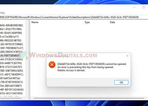 Windows Registry Key Access Is Denied Error