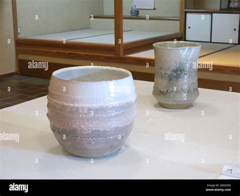 Hagi Ware Hagi Yaki On Display At The Yoshiga Taibi Memorial Museum