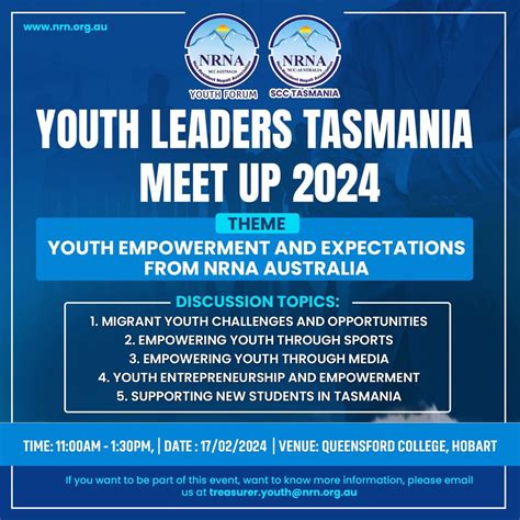 Asmin Ghimire On Linkedin Join Us For Our Youth Leaders Tasmania Meet Up 2024