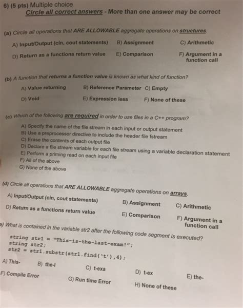 Solved 6 5 Pts Multiple Choice Circle All Correct Chegg Com