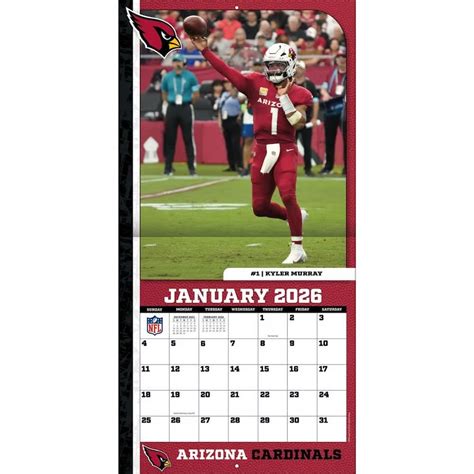 Arizona Cardinals 2026 Nfl Mini Wall Calendar Buy At Khc Sports
