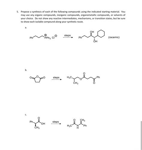 Solved Propose A Synthesis Of Each Of The Following