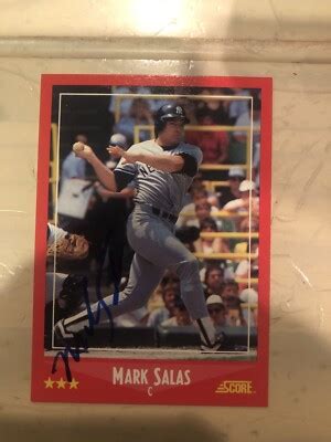 Mark Salas New York Yankees Autographed 1988 Baseball Card 232 Ebay
