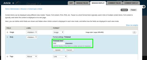 the trim length format description is confusing not clear to drupal