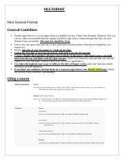MLA Format General Guidelines For Writing Research Papers Course Hero