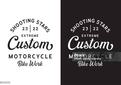 타이포그래피 엠블럼 사용자 정의 모터 사이클 벡터 일러스트 템플릿 모든 산업에 적합 디자인에 대한 스톡 벡터 아트 및 기타 이미지 디자인 라벨 라인아트 Istock