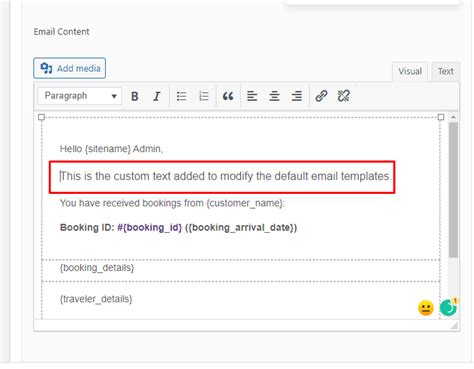 Modify Default Email Templates WP Travel