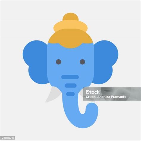 아이콘 Ganesha 디왈리 축하 요소 플랫 스타일의 아이콘입니다 인쇄물 포스터 로고 장식 인포그래픽 등에 적합합니다 Ganesh Chaturthi에 대한 스톡 벡터 아트