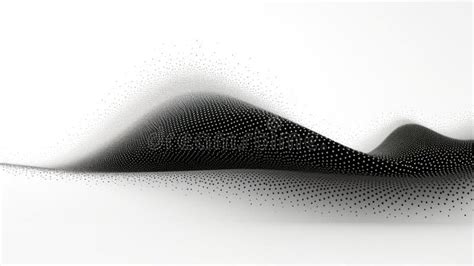 Flowing Dots Particles Wave Pattern 3d Curve Halftone Black Gradient Curve Shape On White