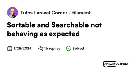Sortable And Searchable Not Behaving As Expected Tutos Laravel