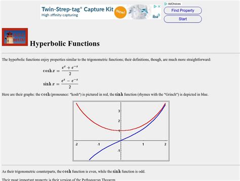 Sos Math Hyperbolic Functions Graphic For 9th 10th Grade Lesson Sos Math Hyperbolic Functions Graphic For 9th 10th Grade Lesson