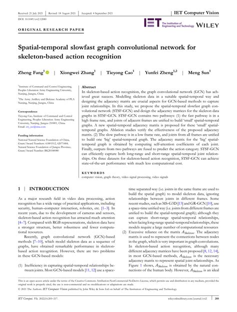 Pdf Spatial‐temporal Slowfast Graph Convolutional Network For Skeleton‐based Action Recognition