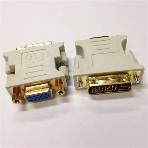 镀金dvi转vga转接头 dvi（24 5）to vga公对母接口 显卡接显示器 阿里巴巴