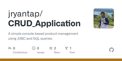 Github Jryantapcrudapplication A Simple Console Based Product Management Using Jdbc And Sql