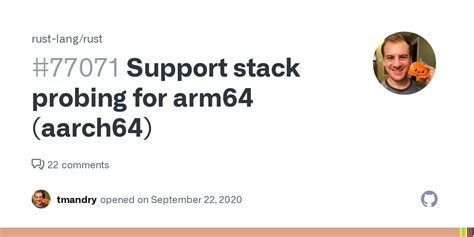 Support Stack Probing For Arm64 Aarch64 · Issue 77071 · Rust Lang