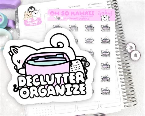 Kawaii Planner Stickers Kawaii Stickers For Planner Organize Etsy