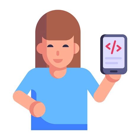 Flat Editable Icon Of An App Developer Vector Art At Vecteezy