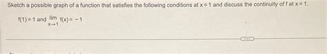 Solved Sketch A Possible Graph Of A Function That Satisfies