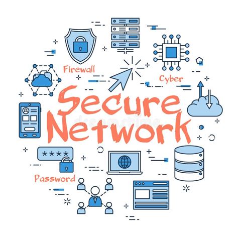 Blue Round Secure Network Concept Stock Vector Illustration Of Blue Round Secure Network Concept Stock Vector Illustration Of