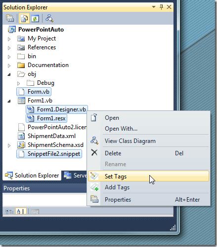Organize And Access Code Files With Tag Files In Solution Explorer
