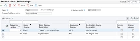 Setup Column Relationships