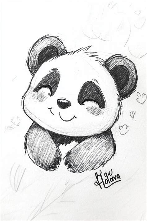 Cute Doodles Drawings Panda Happy Smiling Panda Doodle Drawings