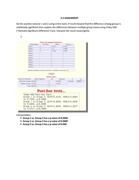 Stat 213a Applied Statistics 3 3 Assignment 3 Assignment Do The Practice Exercise 1 And 2