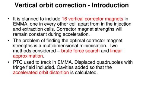 ppt emma orbit correction powerpoint presentation free download