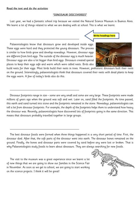 fossils reading comprehension worksheets reading comprehension worksheets