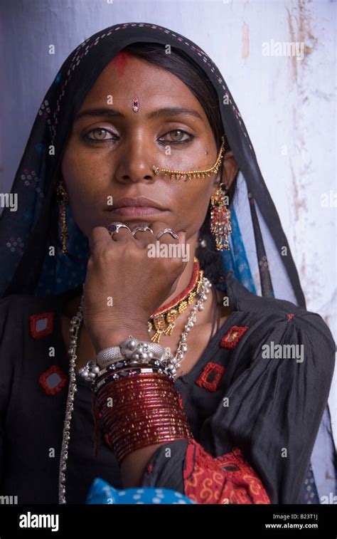 Portrait Of A Beautiful Traditionally Dressed Indian Woman From The