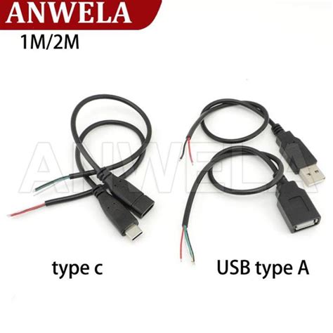 Pin Usb Female Jack Usb Type C Male Female Connector Power Supply Data Line Charging Cable