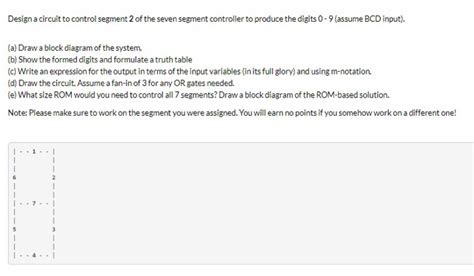 Solved Design A Circuit To Control Segment Of The Seven Chegg