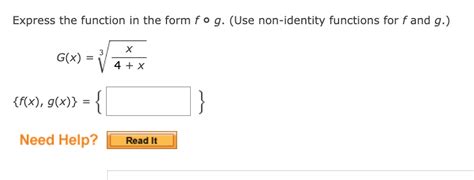 Solved Express The Function In The Form F∘g Use