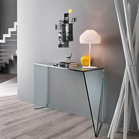 Modern Glass Console Tables Curved Glass Console Tables Klarity