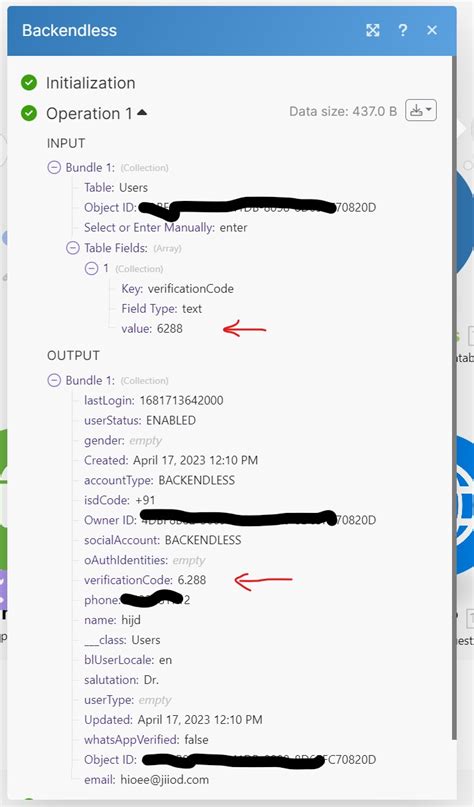 issue with update object using integromat codeless backendless support