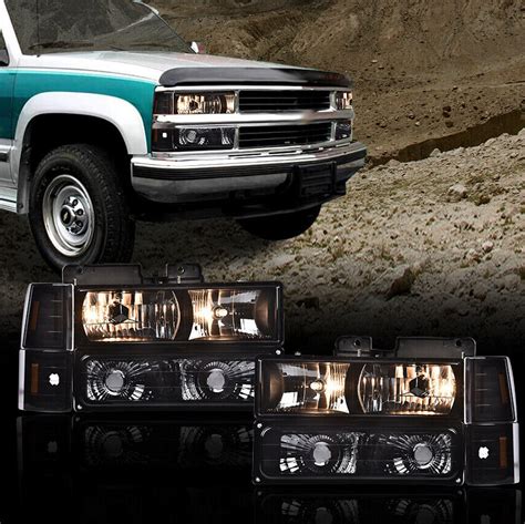 Black Smoked Headlights 88 98 Gmc C K Obs Superstore