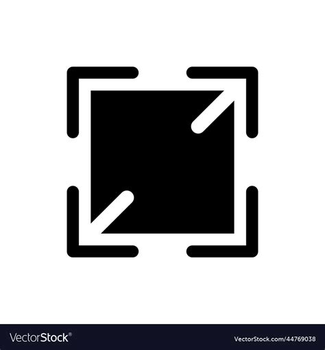 Screen Enlarging Black Glyph Ui Icon Royalty Free Vector