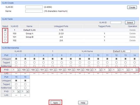 how to configure 802 1q vlan on smart switches tp link
