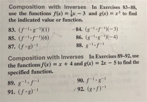 solved verifying inverse functions in exercises 13 16