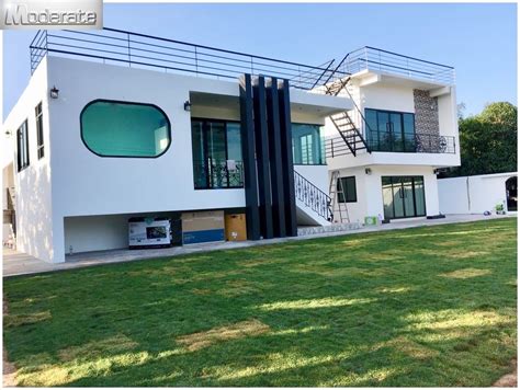 รีวิวสร้างแบบบ้านโมเดิร์นมีดาดฟ้า Md19 จ สุรินทร์ แบบบ้านโมเดิร์น