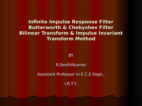 Pdf Infinite Impulse Response Filter Infinite Impulse Response Filter